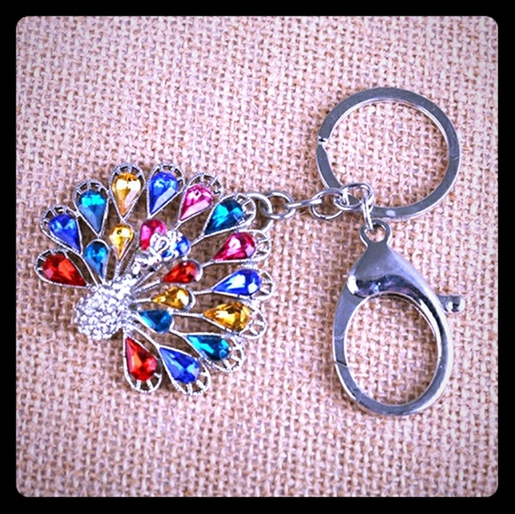 Accessories | Peacock Keychain Gold Or Silver | Poshmark